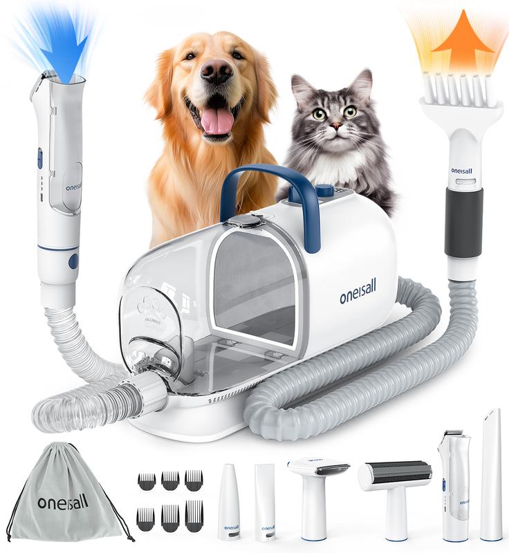 Oneisall Cozy C1 Smart Pet Grooming Vacuum Blow Dryer and Clippers, Dog ...