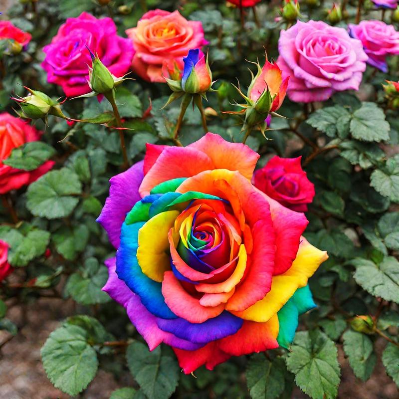 200+ Rare Multi-Color Rainbow Rose Seeds – Hybrid, Perennial - TikTok Shop