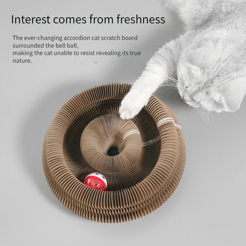 A Pet Toy For Self-entertainment: Cardboard Cat Claw Toy With Bells ...