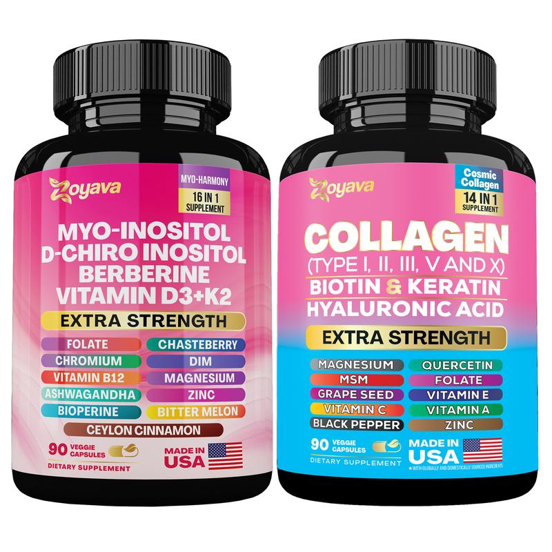 Blooming Balance Bundle: Zoyava Myo-Inositol & Collagen Supplement ...
