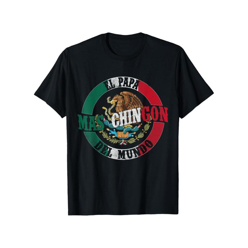 Soft & Comfy T shirt Men'S Cotton El Papa Mas Chingon Del Mundo Mexican ...