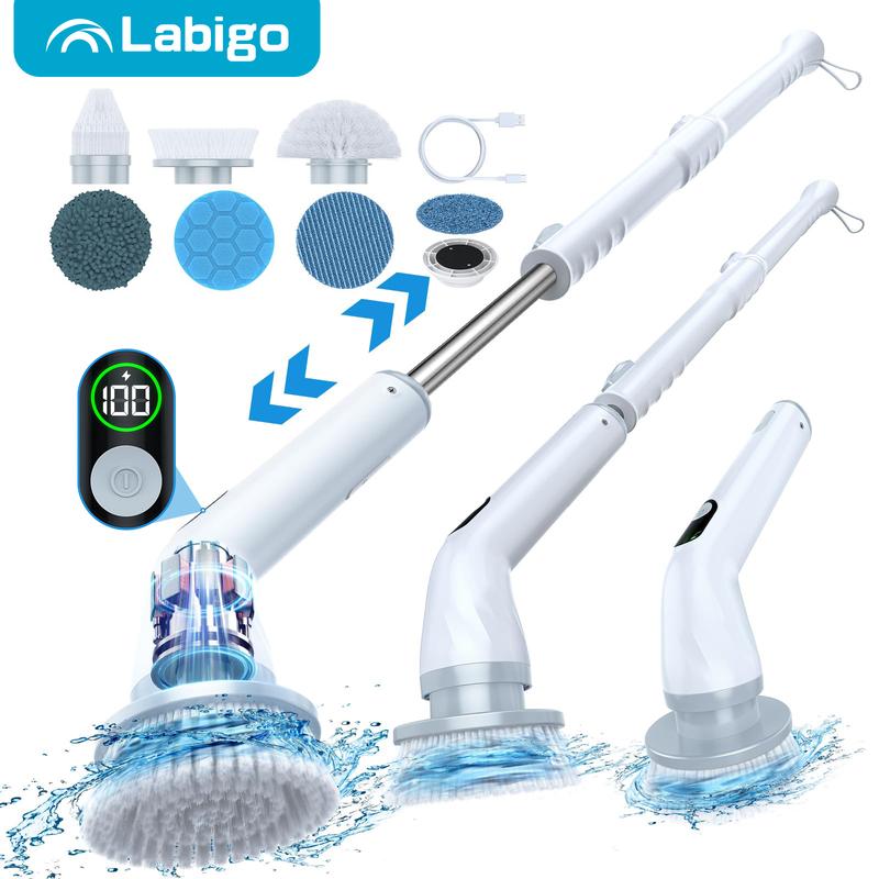LABIGO Electric Spin Scrubber,Bathroom Spin Brush with Cordless ...
