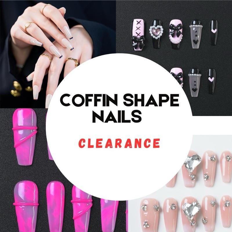 Coffin Shape Nails - Clearance Collection with Various Designs - TikTok ...