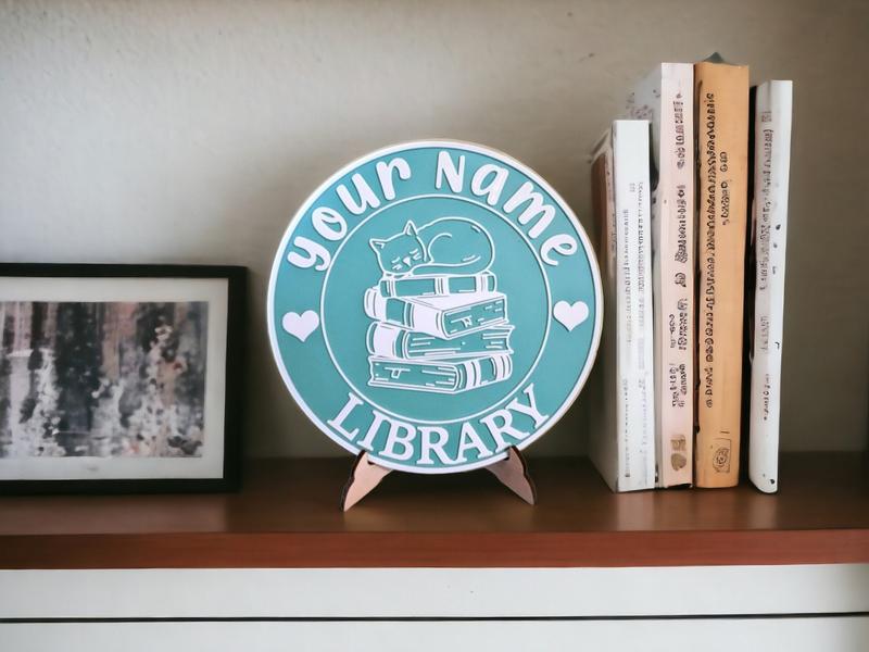 Personalized Library Sign Custom Book Decor Color 3D Printed - TikTok Shop