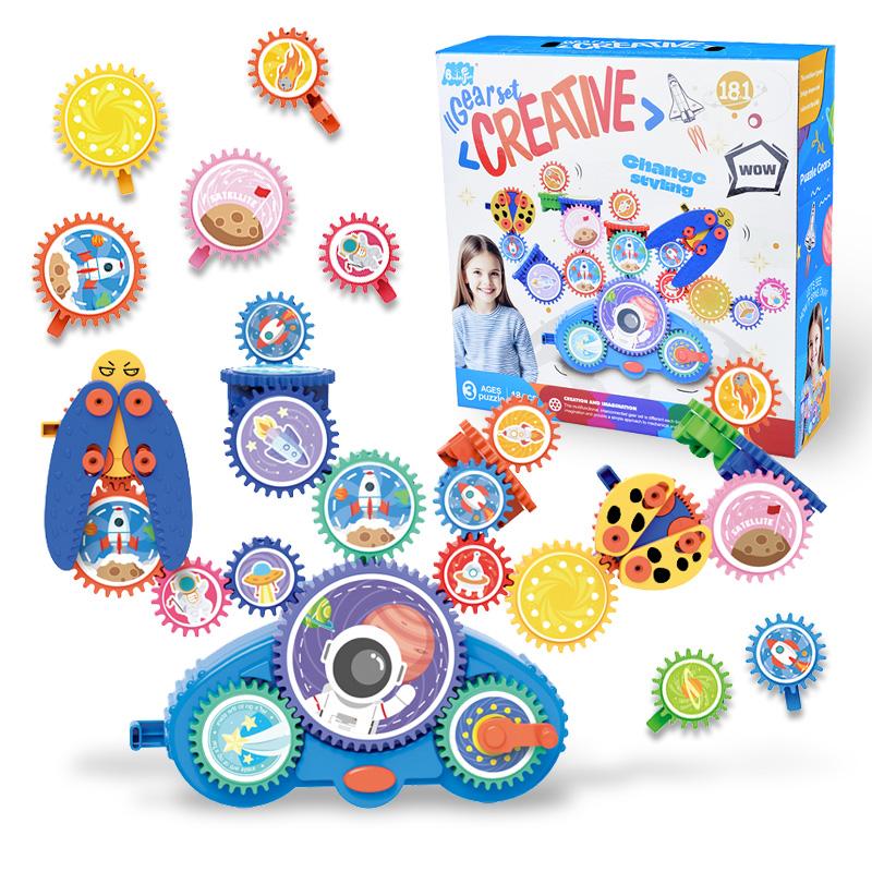 STEM Building Blocks Electric Gear Toy Set - 18-Piece Motorized ...