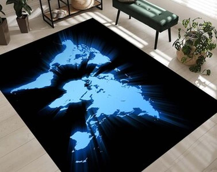 World Map, Educational Rug, Large World Map, Colorful World Map Decor ...