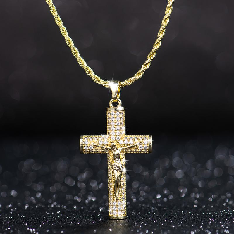 Holylegend 14k Gold-Plated Cuban Figaro Miami Cross with Jesus - TikTok ...