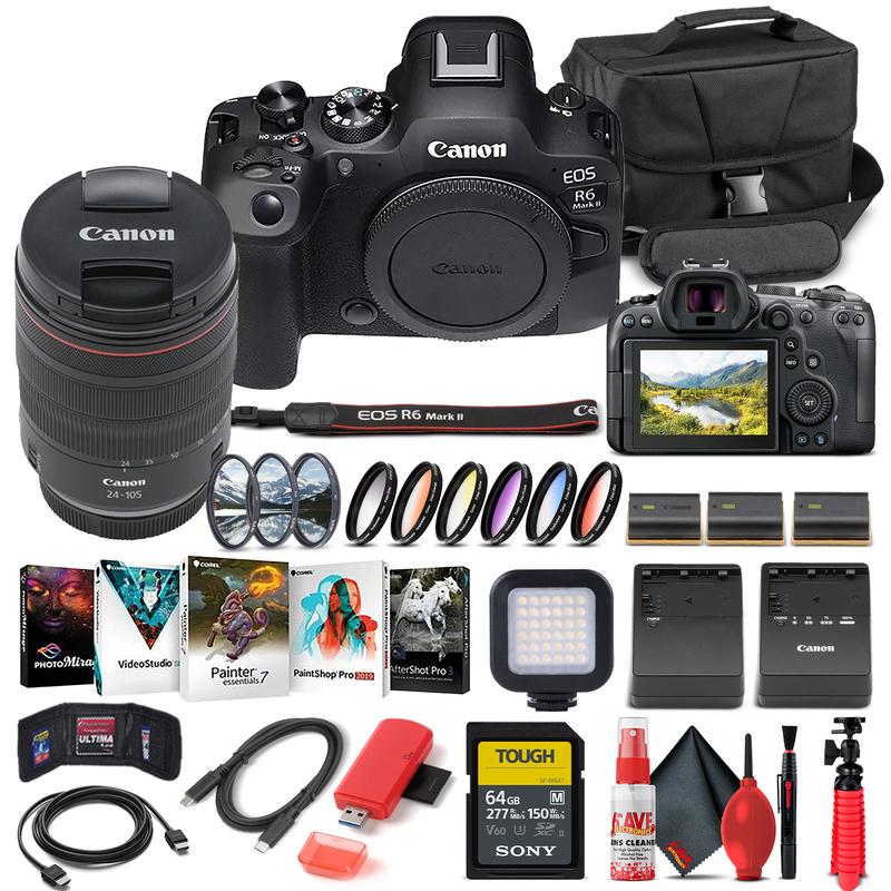 Canon EOS R6 Mark II Mirrorless Camera with 24-105mm f/4 Lens 5666C011 ...
