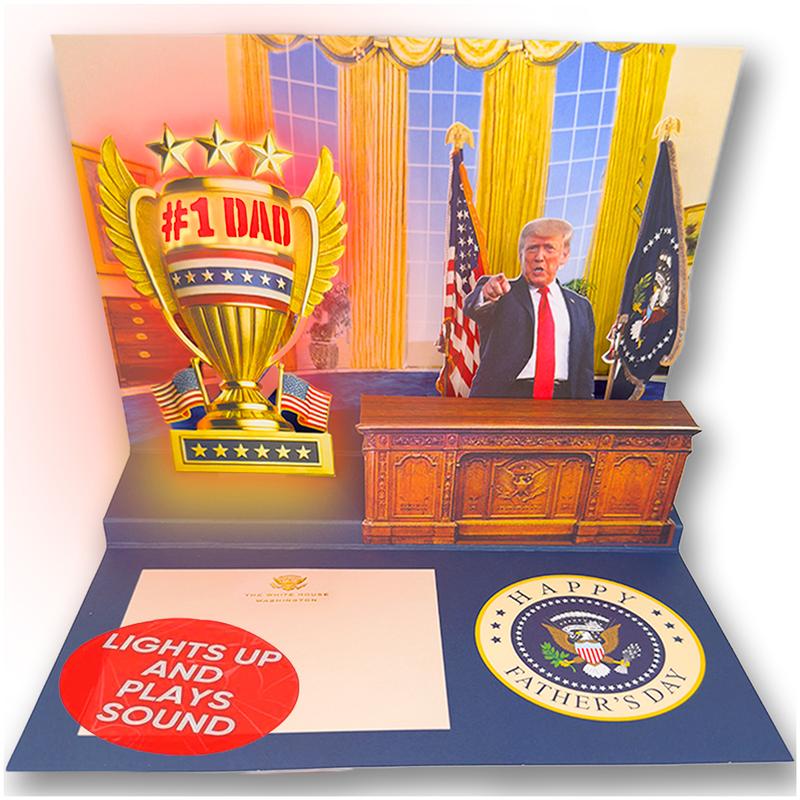 TALKING Trump Pop Up Father's Day Card with Light and Sound ...