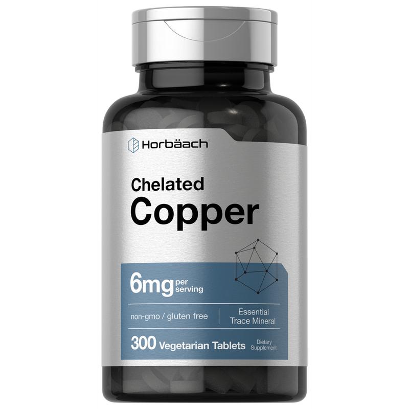 Chelated Copper Supplement 6mg | 300 Tablets | Essential Trace Mineral ...