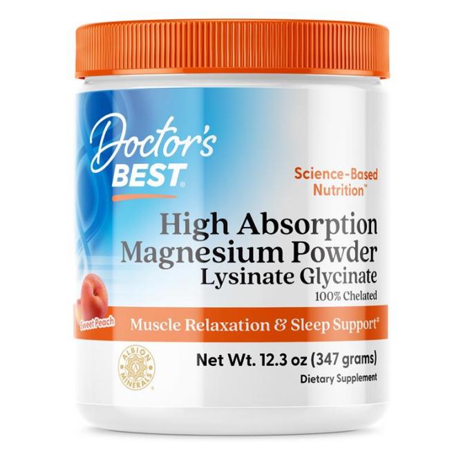 Doctor's Best High Absorption Magnesium Powder (Peach Flavored ...