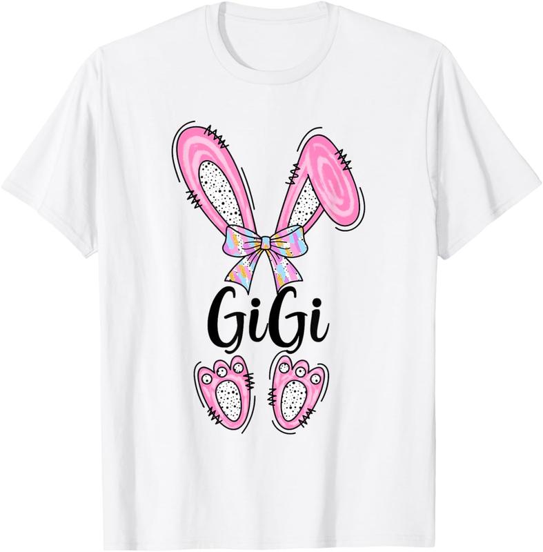 Gigi Bunny Coquette Bow Easter Day Mother Women T-Shirt - TikTok Shop