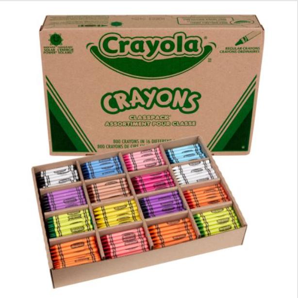Crayola Regular Crayons Classpack Value Pack - 16 Colors, Set of 800 ...