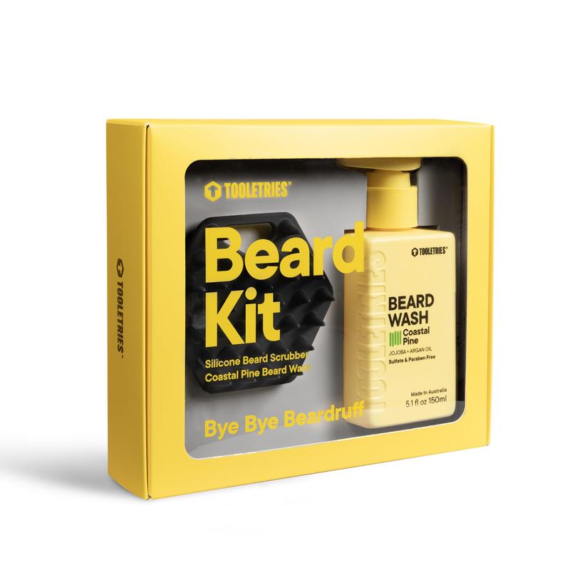 TOOLETRIES Men's Beard Kit - Silicone Beard Scrubber & Hydrating Wash ...