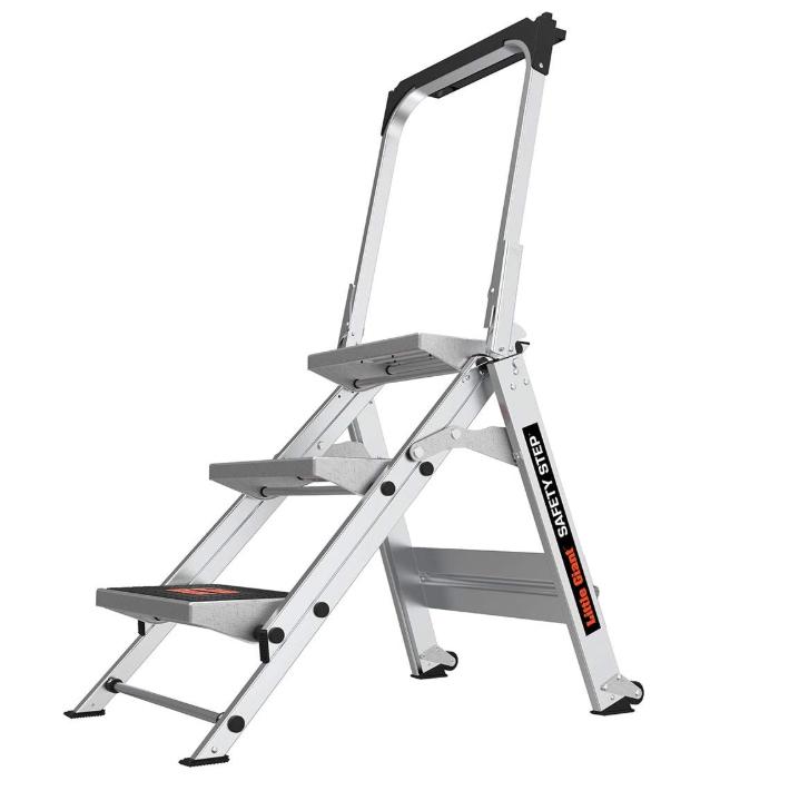Little Giant Jumbo Step 3 Step Aluminum Ladder, Lightweight Step Stool ...