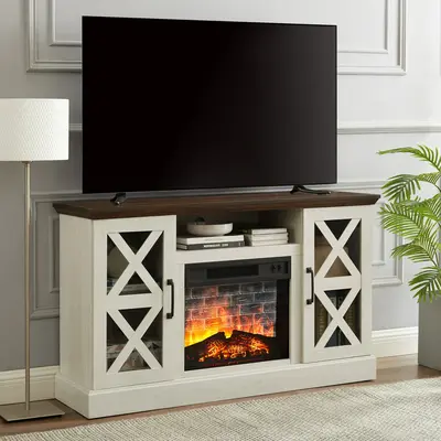 Chiminea tv stand store