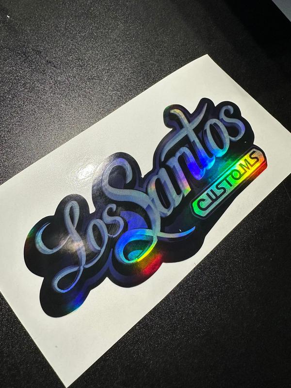 Holographic Los Santos Customs Decal - TikTok Shop