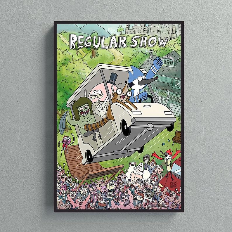 Regular Show Poster Jumping off Ramp Mordecai and the Rigbys - TikTok Shop