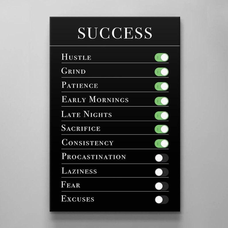 Success Rules Motivation Wall Art Decor Inspirational Print - TikTok Shop