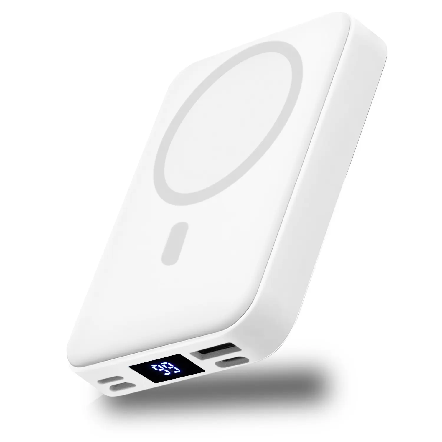 Magnetic Power Bank , 10000mAh Wireless Portable Charger with USB-C ...