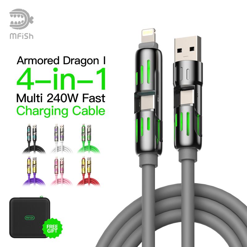 mfish Armored Dragon I Universal 4-in-1 Multi USB Charging Cable with ...
