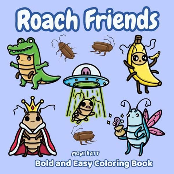 Roach Friends A Bold and Easy Coloring Book for Adults: Simple - TikTok ...