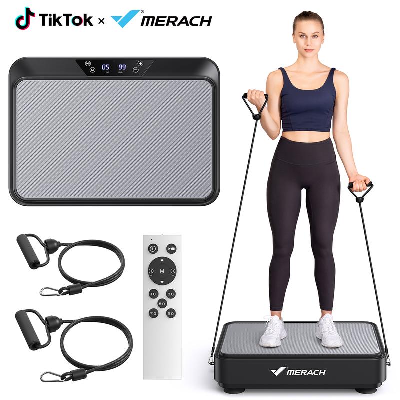 MERACH Square Vibration Plate Exercise Machine 265lbs Capacity ...