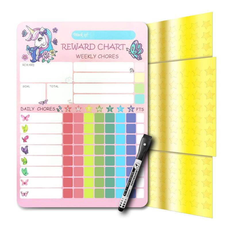 Unicorn Reward Chart for Kids - Magnetic Dry Erase Chore Chart - TikTok ...
