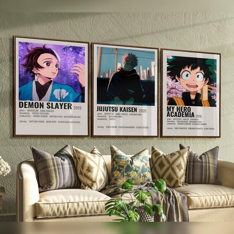 Anime Series Print Set Of 3, Jujutsu Kaisen, Demon Slayer, M - TikTok Shop