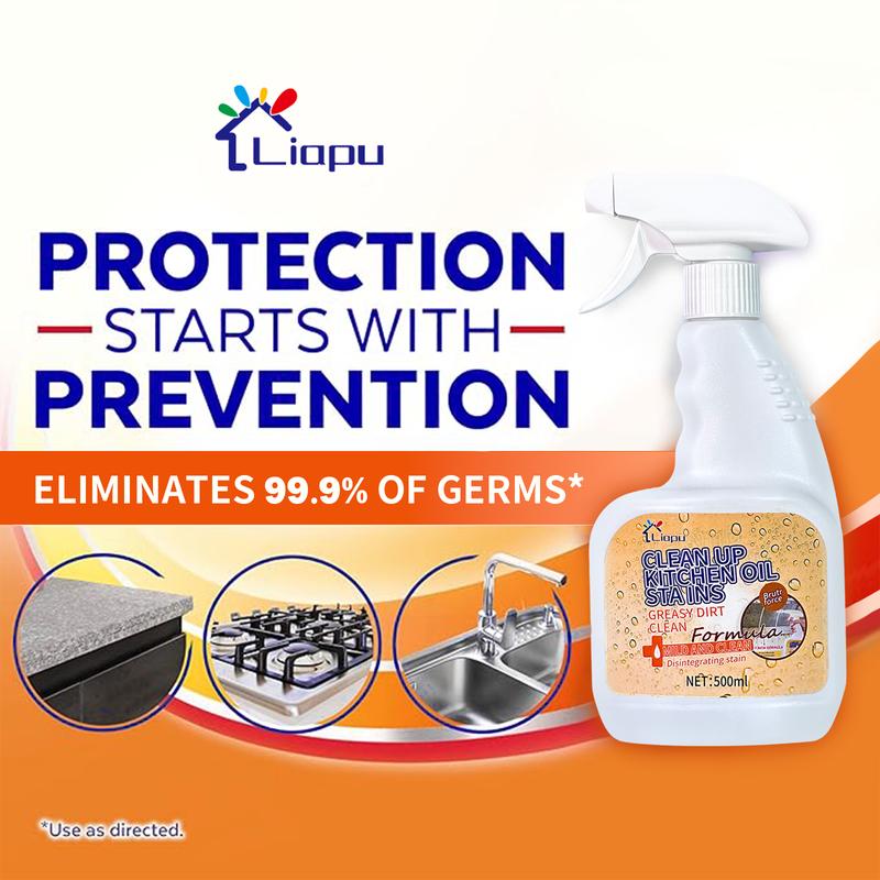 【Liapu】All Purpose Kitchen Heavy Oil Cleaning Agent Antibacterial Spray ...