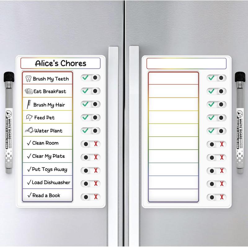 2 Pcs Chore Chart for Kids: Dry Erase My Chores Slider Chart - TikTok Shop