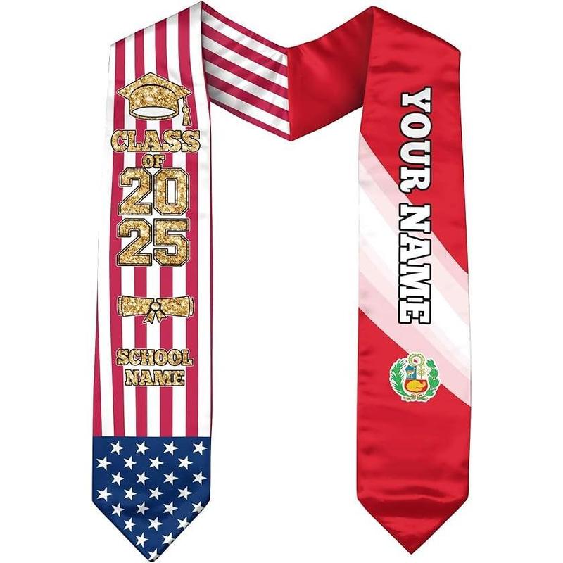 Peruvian Graduation Sash - Custom Peru Flag Stole, Personalized Class ...