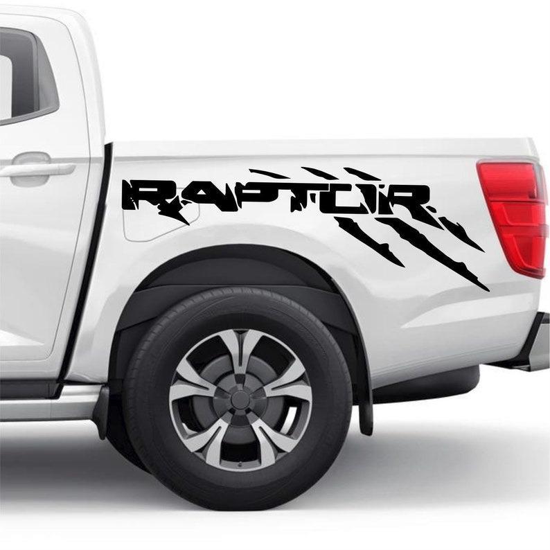 Raptor Pickup Truck Bedside Vinyl Decals Stickers Raptor Scratches 4X4 ...