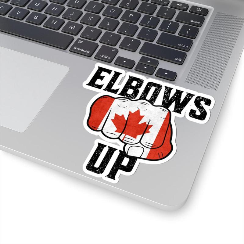 Elbows Up Canada Flag Sticker Hockey Culture Decal Canadian Strength ...