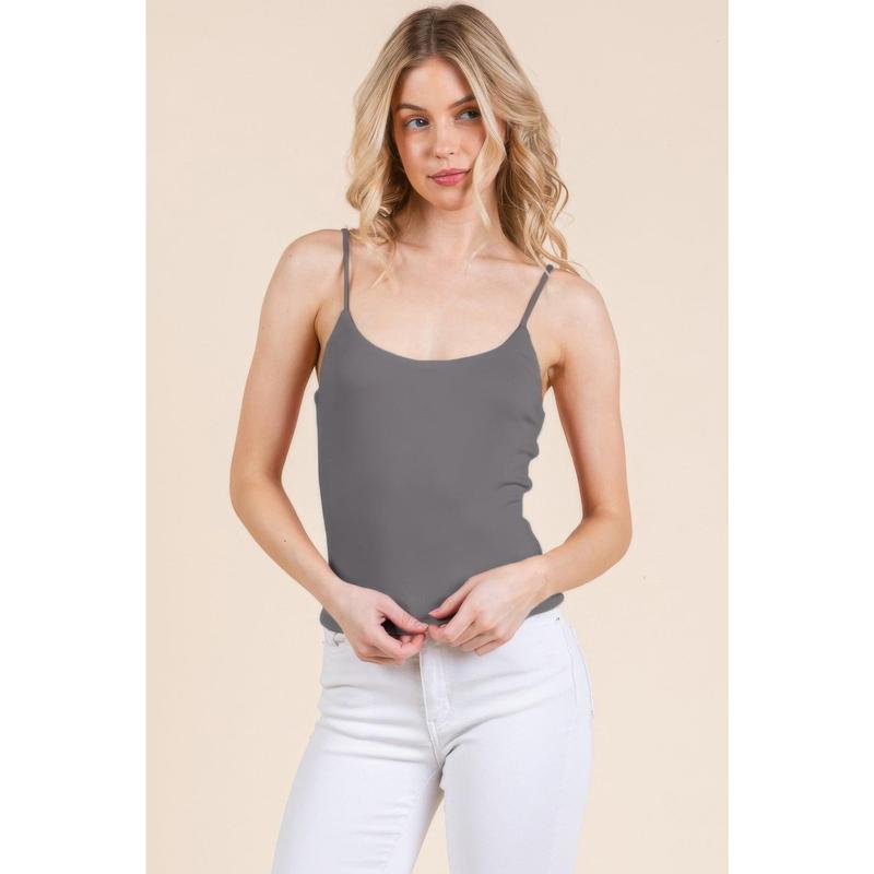 Basic Double Layers Fitted Cami Top - TikTok Shop