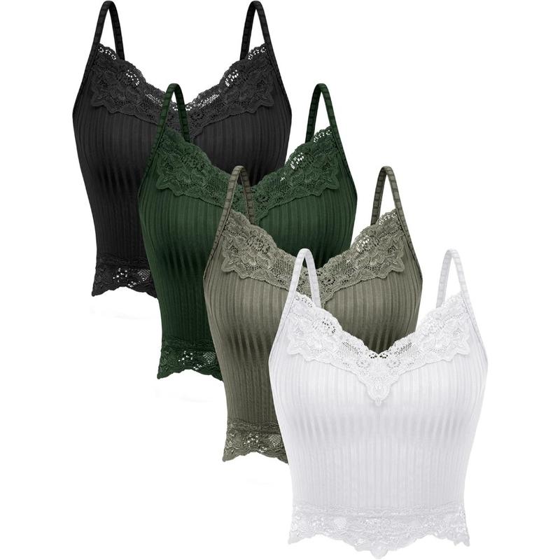 4 Pcs Lace Y2k Tank Tops for Women-Fairy Grunge Crop Tops-Lace ...