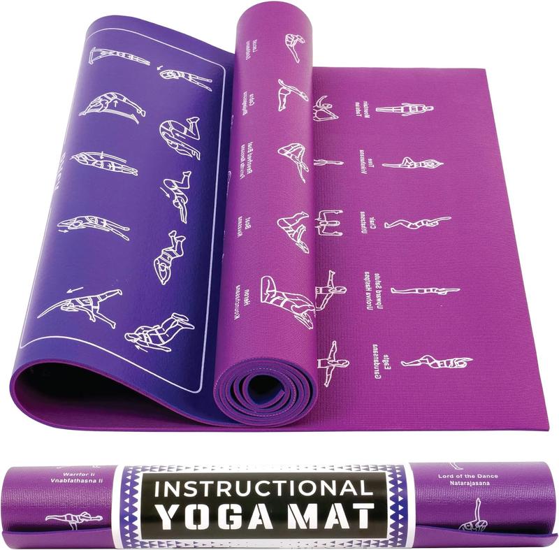 Instructional Yoga Mat: Non Slip with 75 Illustrated Poses & - TikTok Shop