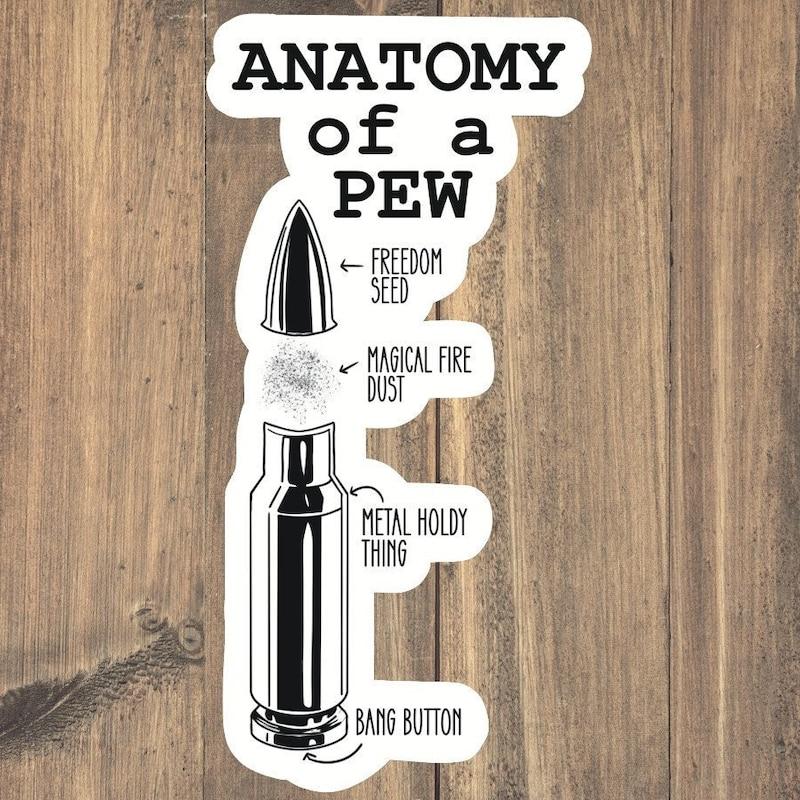 Anatomy of a Pew Sticker - Funny military decal for laptops, - TikTok Shop