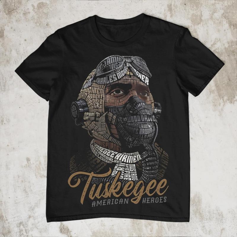 Tuskegee distorted names American Heroes T-Shirt Men's Streetwear Top ...