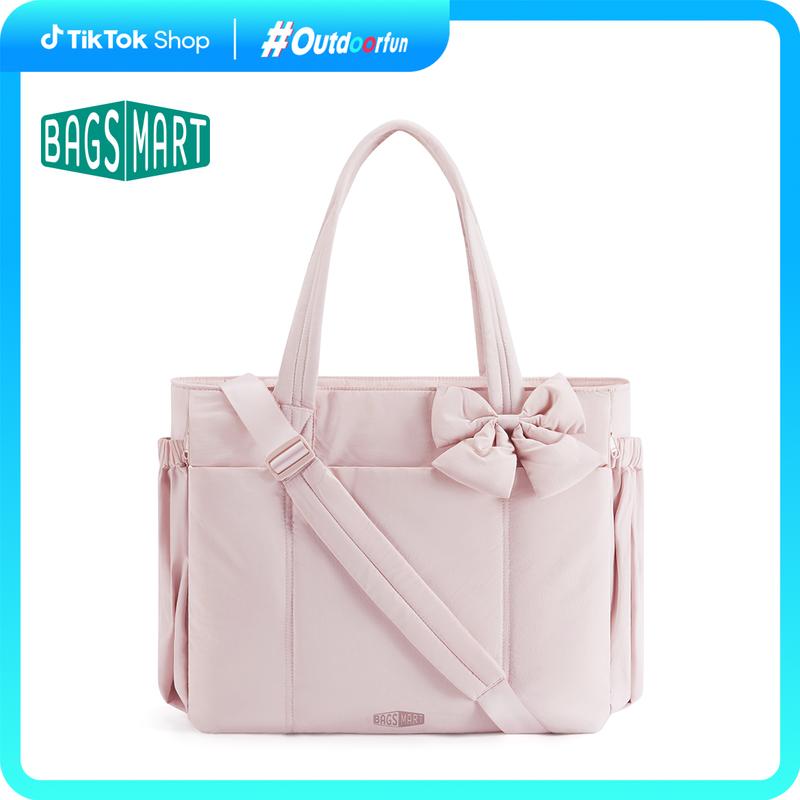 【NEW IN】BAGSMART Women's Bow Tote Bag - Lightweight, Puffy Handbag ...