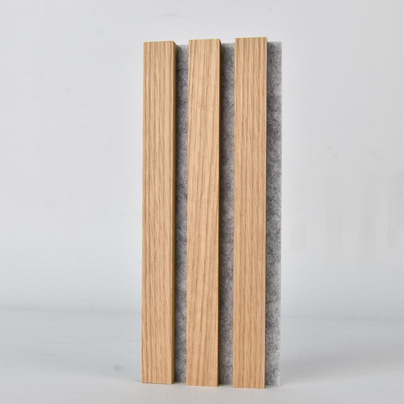 Natural White Oak Fluted Wall Panel | Black Felt | Acoustic Slat ...