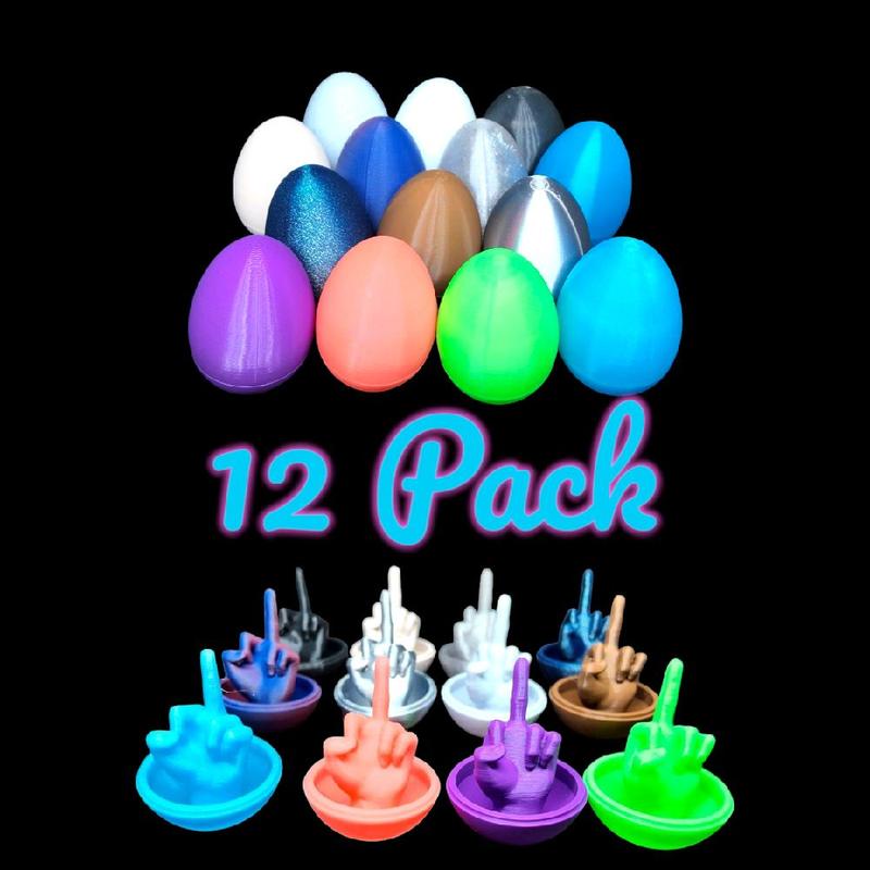 12 Pack Easter Egg Surprise Middle Finger Egg – Funny 3D Printed ...