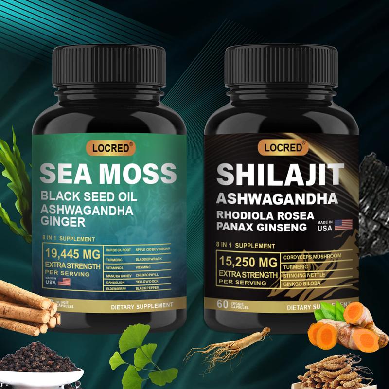 Pure Himalayan Shilajit & Sea Moss Mega Strength Combo Pack– 15250mg ...
