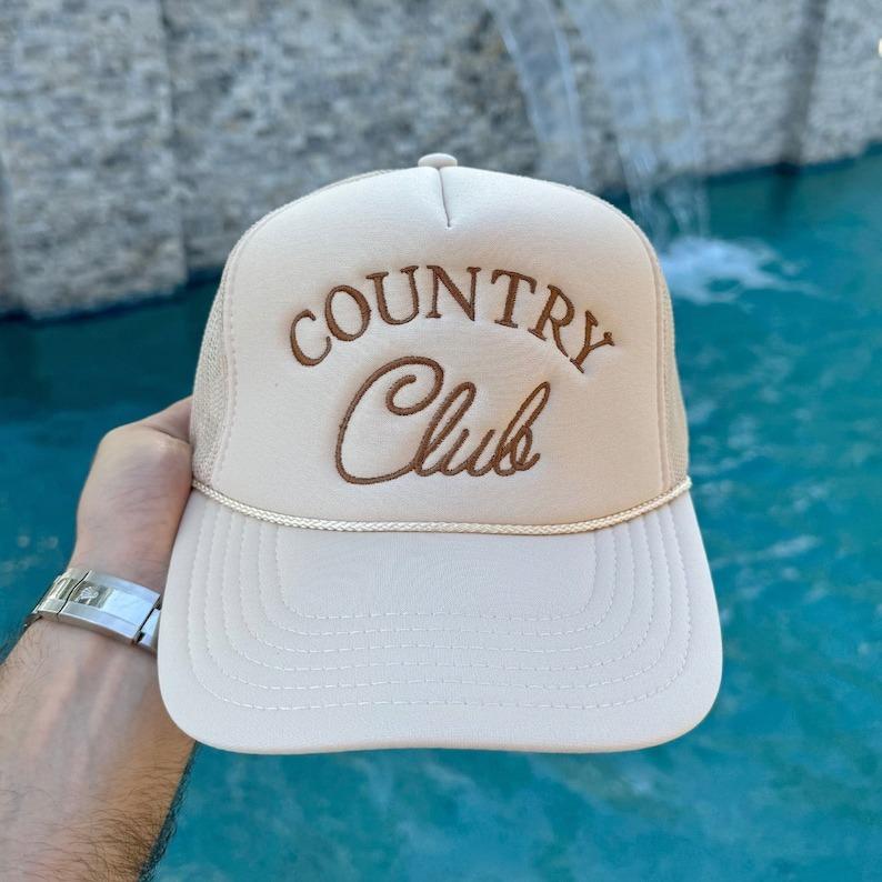 Embroidered Country Club Hat, Country Club Trucker Hat, Country ...