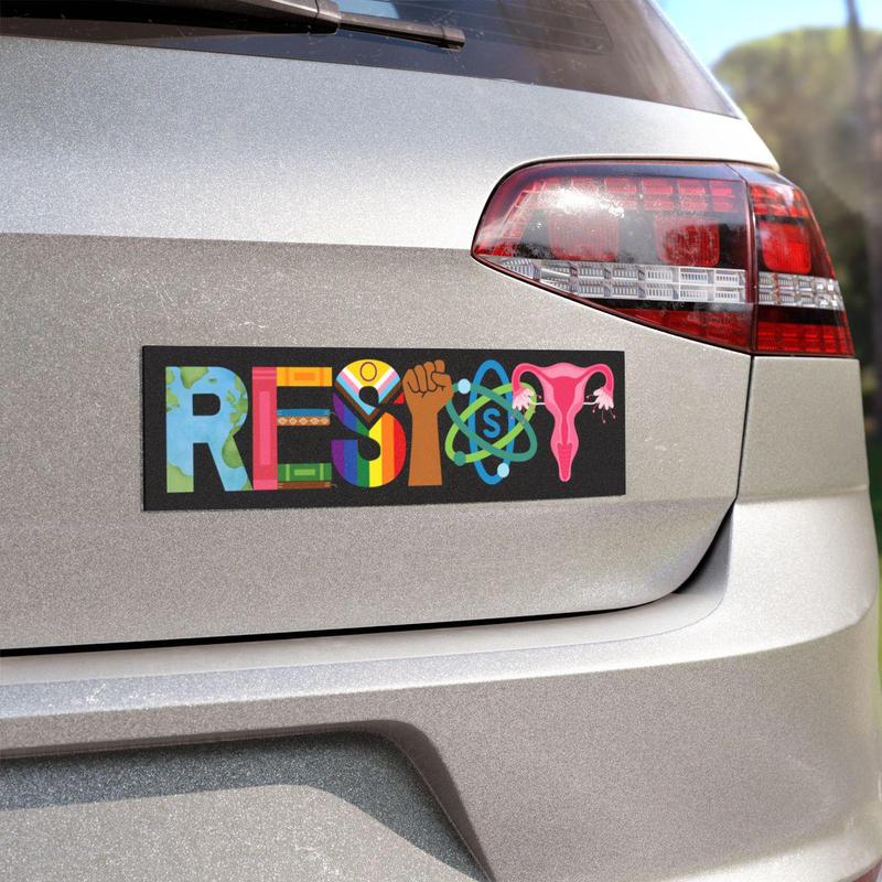 Resist Car Magnet/Bumper Sticker, Banned Books LGBT Rights Social ...