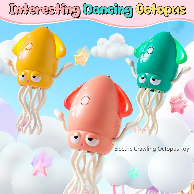 Electric Crawling Octopus Toy with LED Lights & Music, Crawling Octopus ...