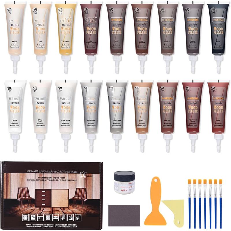 Furniture Repair Kit - 18 Colors Filler Hardwood Laminate Vinyl ...