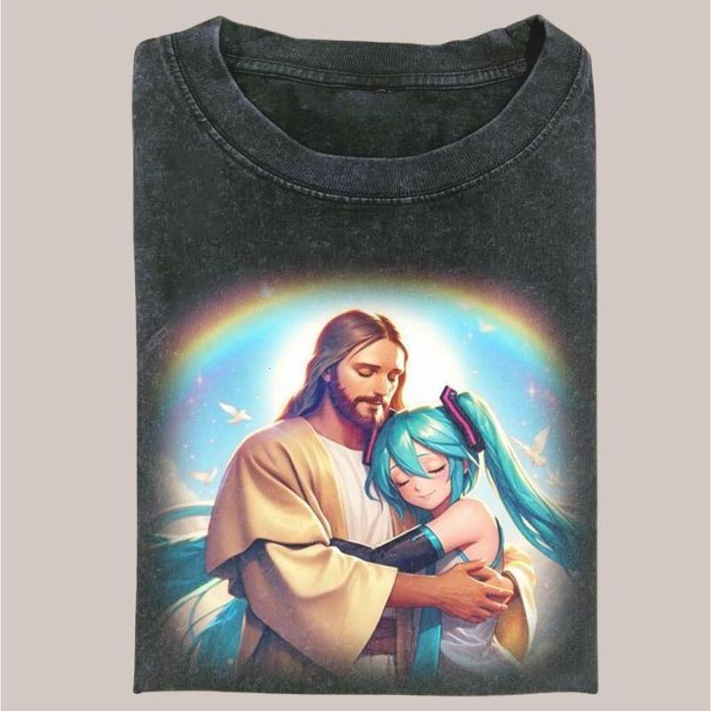 Jesus and Hatsune Miku Shirt, Jesus Shirts,Hatsune Miku Shirt, Unisex ...