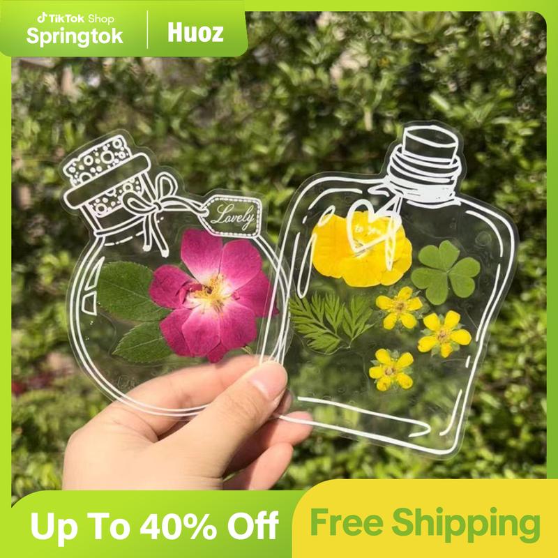 40Pcs DIY Bookmarks, Transparent Dried Flower Spring Bookmarks ...