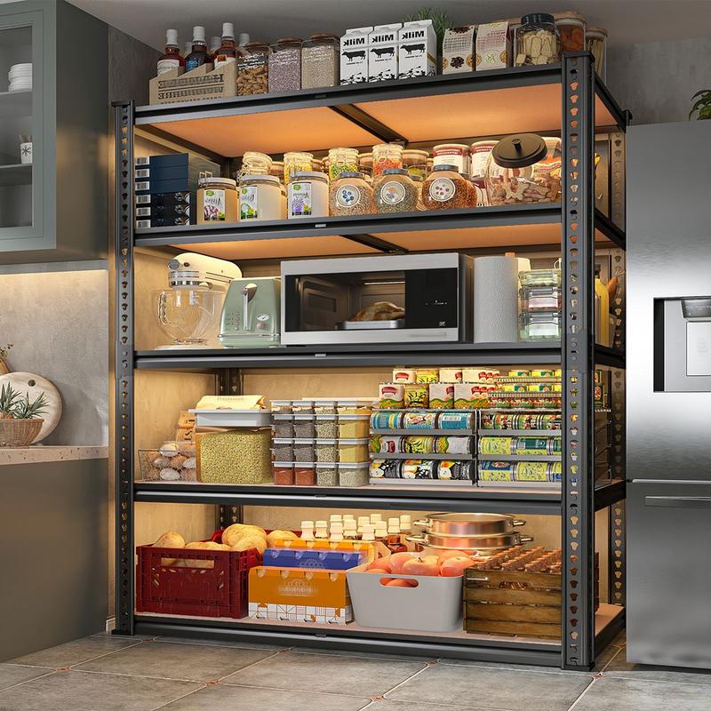 Raybee Garage Shelves Classic 5-Tier 72" H Metal Storage Shelving ...